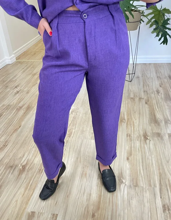 Conjunto Biamar Alfaiataria Linho Roxo - Rosa Maria