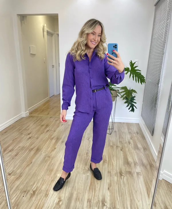 Conjunto Biamar Alfaiataria Linho Roxo - Rosa Maria