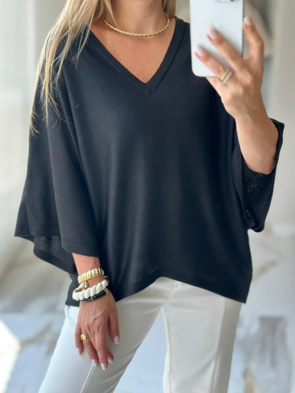 Blusa Feminina Modal Preto Luna - Rosa Maria